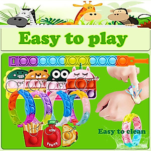 Dilycery 107 PCS Party Favors Toys for Kids, Treasure Box Toys for Classroom, Pop Fidget Toys Treasure Chest for Kids Prizes Classroom, Bulk Pinata Stuffers Goodie Bag Fillers for Kids 4-8