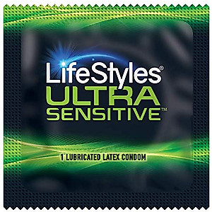 LifeStyles Ultra Sensitive Natural Feeling Lubricated Latex Condoms, 12 Count (Packaging May Vary)