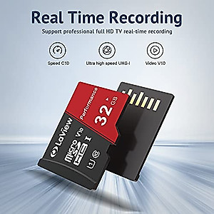 LaView 32GB Micro SD Card, Micro SDXC UHS-I Memory Card – 95MB/s,633X,U1,C10, Full HD Video V10, A1, FAT32, High Speed Flash TF Card P500 for Computer with Adapter/Phone/Tablet/PC