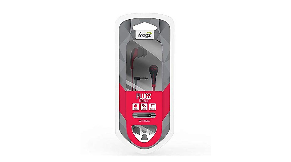 iFrogz Ear Pollution Plugz in Red | High-Quality Wired Earbuds