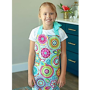Sara Sews Handmade Colorful Aqua Baking Art Craft Apron Gift for Tween Girl
