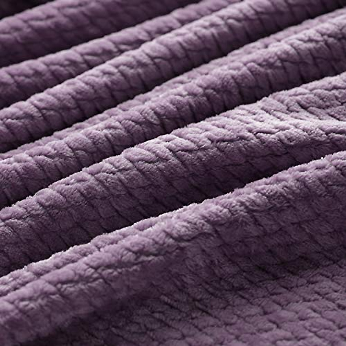 Kingole Flannel Fleece Luxury Throw Blanket, Lavender Purple Travel/Throw Size Jacquard Weave Pattern Cozy Couch/Bed Super Soft and Warm Plush Microfiber 350GSM (50 x 60 inches)