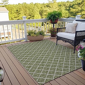 Dalyn Rugs Indoor/Outdoor York YO1 Green Washable 8' x 10'