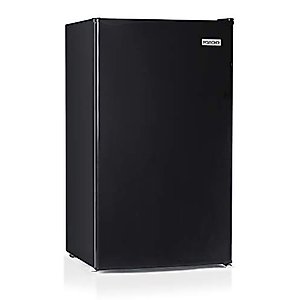 Igloo IRF32BK Single Door Compact Refrigerator with Freezer, Slide Out Glass Shelf, Perfect for Homes, Offices, Dorms, 3.2 Cu.ft