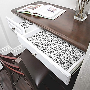 Smart Design Bonded Grip Shelf Liner - 12 Inch x 10 Feet - Non Adhesive, Strong Grip Bottom, Easy Clean Kitchen Drawer, Cabinet, Cupboard Dresser Protector Cover, Non Slip Rubber Mat - Wisteria Black