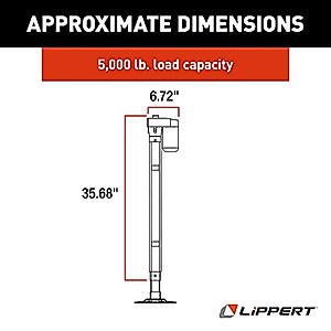 Lippert Ground Control 3.0 Automatic 5th Wheel RV Leveling System Front Hall Effect Jack for Right or Left Leg Replacement with 5,000-lb. Load Capacity - 305340
