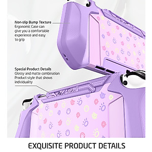 Mumba Dockable Case for Nintendo Switch OLED 2021, [Blade Series] TPU Grip Protective Cover Accessories Compatible with Nintendo Switch OLED 7 Inch and Joy-Con Controller (BBPurple)