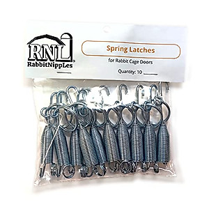 RNL RabbitNippLes Spring Latches for Rabbit Cage Doors 4 inch Springs (10 Pack) 10SL4