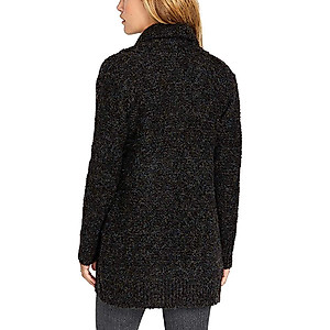 Buffalo David Bitton Women's Boucle Long Sleeve Cardigan Sweater (S, Black)