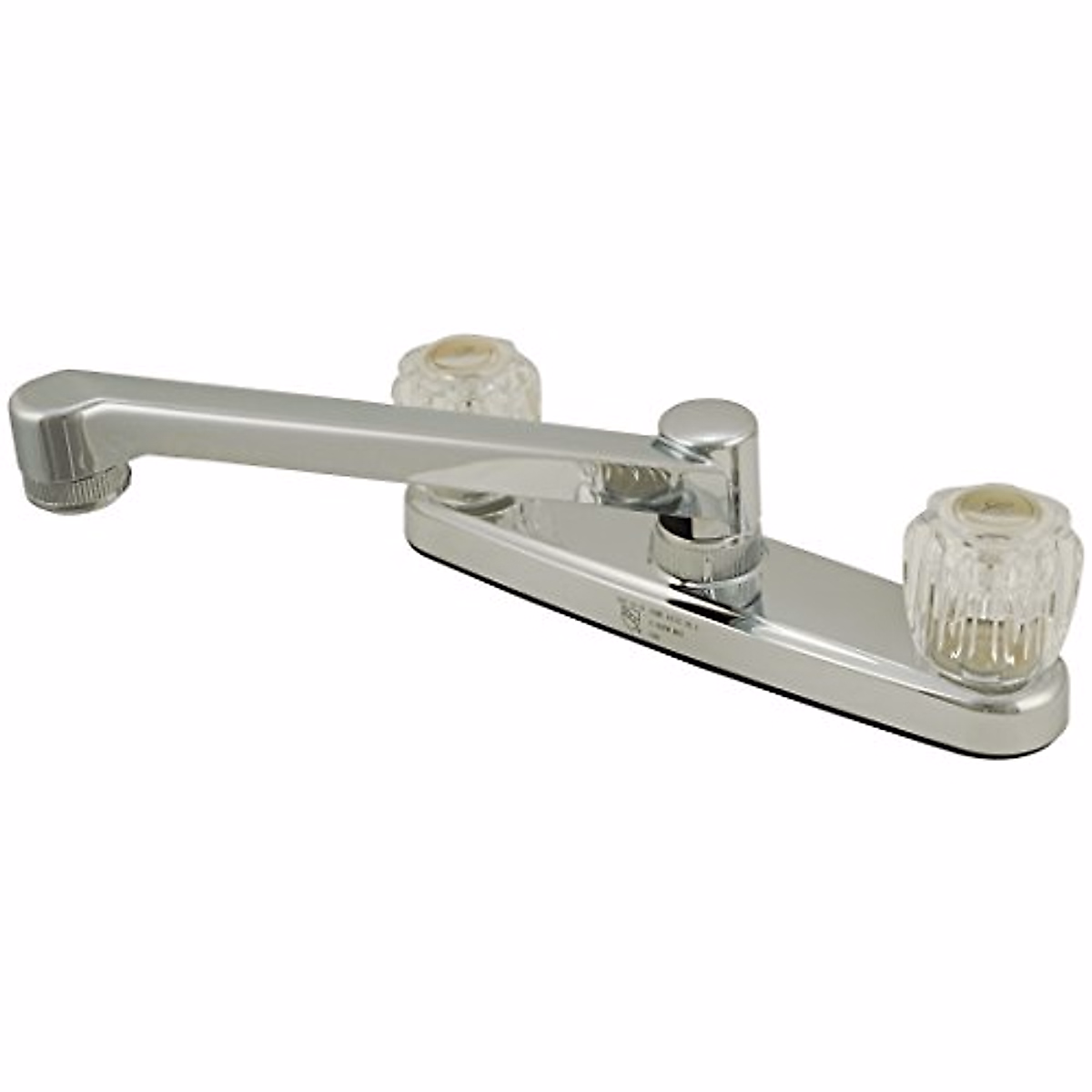 8" Kitchen Deck Faucet, with Sprayer Plastic Non-Metalic Clear Acrylic Handlest for All Recreational Vehicles, Travel Trailer Chrome Finish