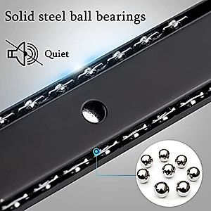 Side Mount Drawer Slides, Ball Bearing Slides, 1 Pair Heavy Duty Runners, Keyboard Tray Guides 35cm, Telescopic Guide Rail, for Desks and Computer Tables (size : Black, Size : 350mm/14inch) (Black 350