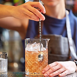 10 Inch Stainless Steel Cocktail Muddler and Mixing Spoon, Home Bar Tool Bartender Set for Cocktails Mojitos Ice Margaritas Mint & Fruit Drinks, Silver, 10x4x1.5 inch