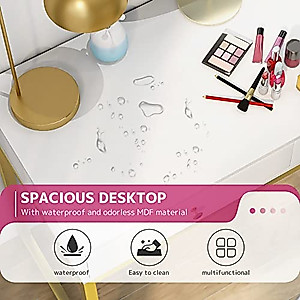 ACME FURNITURE Acme 92312 Coleen Desk, White & Brass