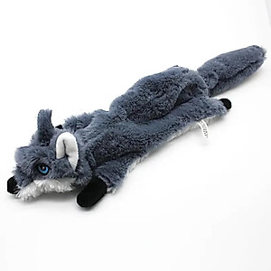 Generic Plush Crinkle Chew Dog Toy, Soft, Durable, Interactive, Training, Entertaining for Small Medium Large Dogs, Cats, Teeth Cleaning, No Stuffing, Pet Anxiety Relief, Calming Aid, Grey