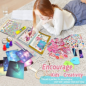 onebora DIY Journal Set for Girls Age 6-8-10-12 Years Old,Unicorn Painting Crafts,Decorate Your Own Journal,Fun Arts and Crafts Gifts Toys for Girls Birthday Christmas