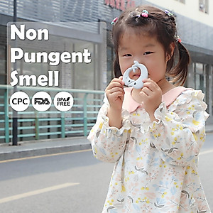 Aitoustone Soft Dolphin Teething Teether Toys for Babies 0-6 & 6-12 Months, 4 Pack Gift, BPA Free, Chewing Relief with Easy to Hold Handles