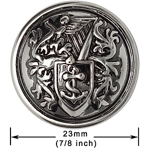 Betoplin 12 Pieces Metal Blazer Buttons Set, 23mm Gun Black Buttons with Shank for Blazers, Suits, Jackets