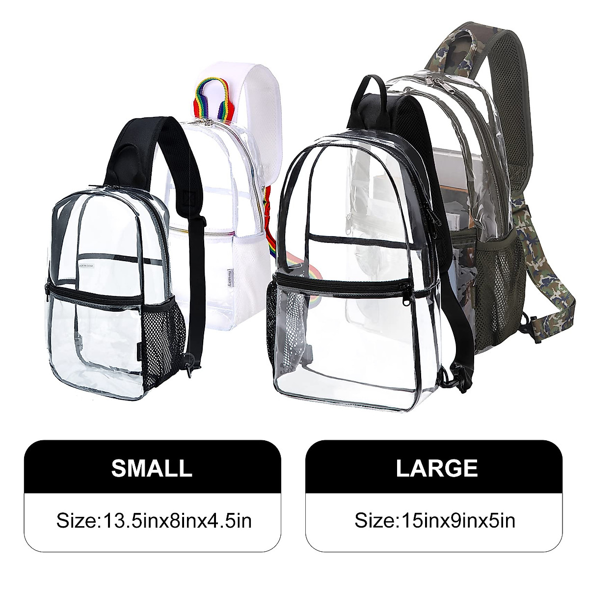 Clear Sling Bag for Women, Shoulder Crossbody Backpack Chest Daypack one strap backpack see through transparent Stadium Approved(small)