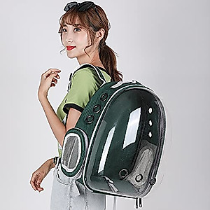 YUOCT Cat Backpack Carrier - Pet Backpack Bubble Rucksack Carry Cats & Back Pack Clear Carrying Capsule Space Backpack (Green)