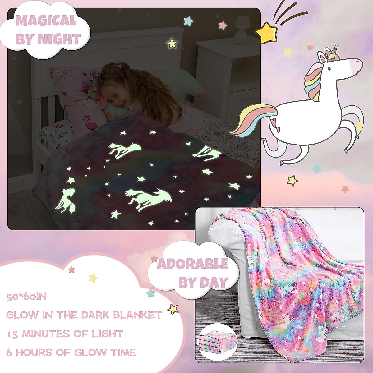 Decostatue Unicorn Gifts for Girls Age 6-8 - 10pcs Birthday Gift Box for 3 4 5 6 7 8 9 10 11 12 Year Old Toddler Girl for Girls with Unicorns Blanket for Teen girl Trendy 2024