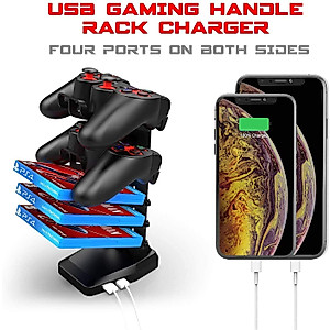 VITESSE 55 Inch Ergonomic Gaming Desk, Z-Shaped Office PC Computer Desk with Large Mouse Pad, Gamer Tables Pro with USB Gaming Handle Rack, Stand Cup Holder&Headphone Hook (Black, 55 inch)