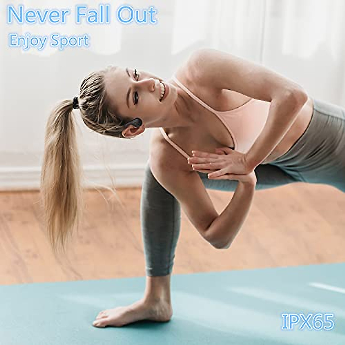 Ralyin Bone Conduction Headphones, MP3 Player Bluetooth Headphones, Built in 8G Memory/Mic, Sport Earphones Sweatproof for Working Running Driving (Black)