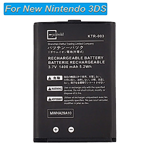 E-YIIVIIL Replacement Battery KTR-003 Compatible with New Nintendo 3DS N3DS 1400mAh 5.2Wh