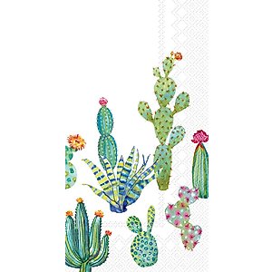 Boston International IHB 3-Ply Paper Napkins, 20-Count Guest Size, My Little Green Cactus