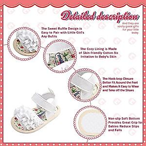 Meckior Summer Infant Baby Girls Sandals Striped Bowknot Soft Rubber Sole First Walker Shoes