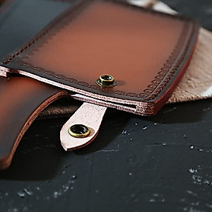 XYJ Chef Knife Sleeves PU Leather Knife Cover With Carry Belt Loop Black Brown Kitchen Knives Edge Guards Protector Tools 2-pieces(Knives Not Included)