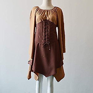 Aline Sundress Halloween Women M Cosplay Costumes Gothic Retro Long Sleeve Corset Dress Swing Dress Short Black