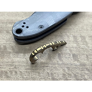 Metonboss Tumbled Bronze ano Titanium Gear BACKSPACER for Spyderco PARA 3