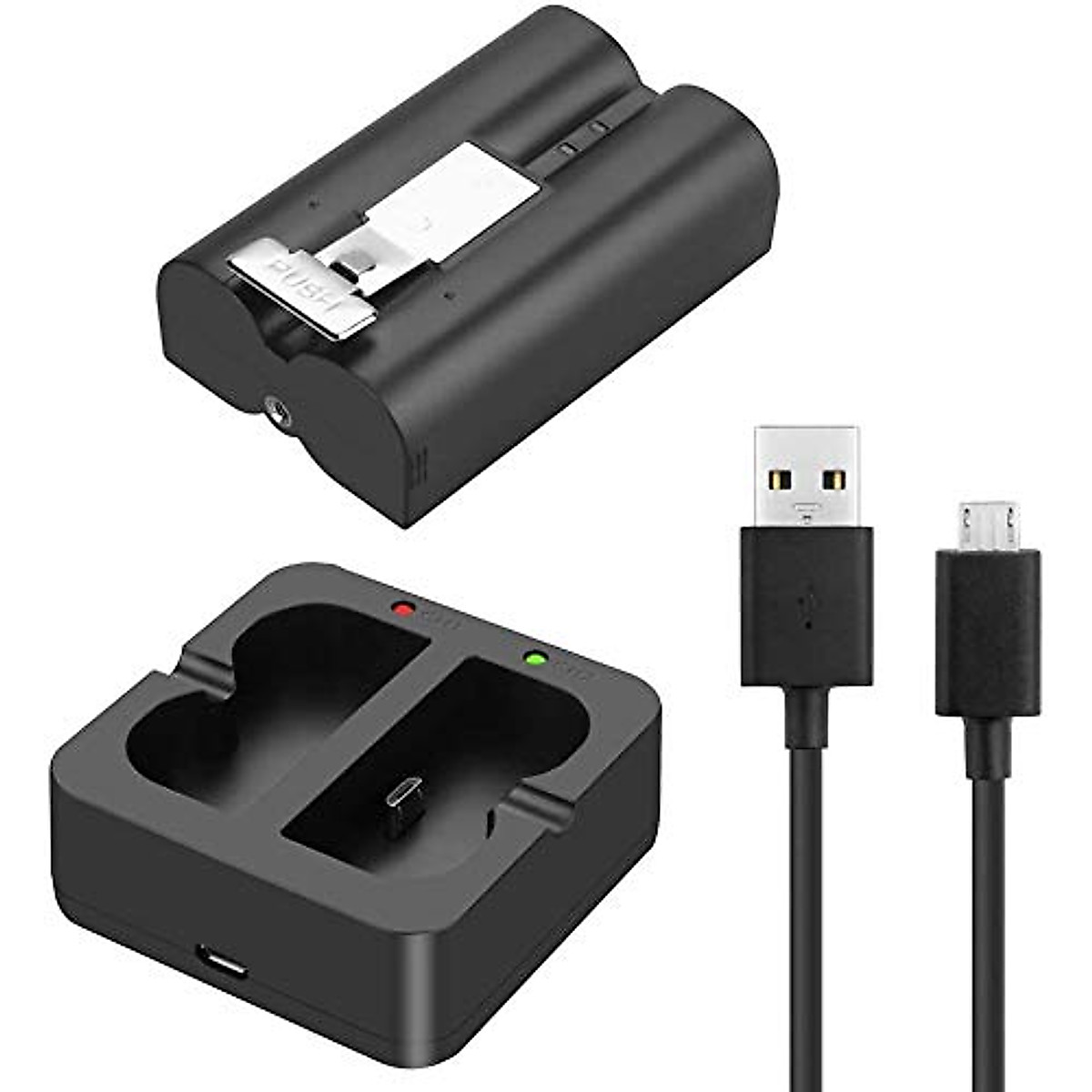 Charging Station and 1 Packs Rechargeable 3.65V Lithium-Ion Battery Battery That is Compatible with Ring, for Video Doorbell 2/3 and Spotlight Cam Battery 6400mAh （ 2023 Stronger Compatibility）