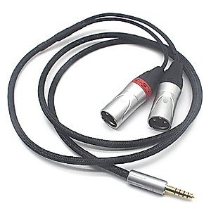 Youkamoo 4.4mm to Dual XLR Male Balanced Headphone Audio Headphone Adapter 10 Core Silver Plated Cable [ 4.4mm to XLR ] (1.2m (3.93FT))