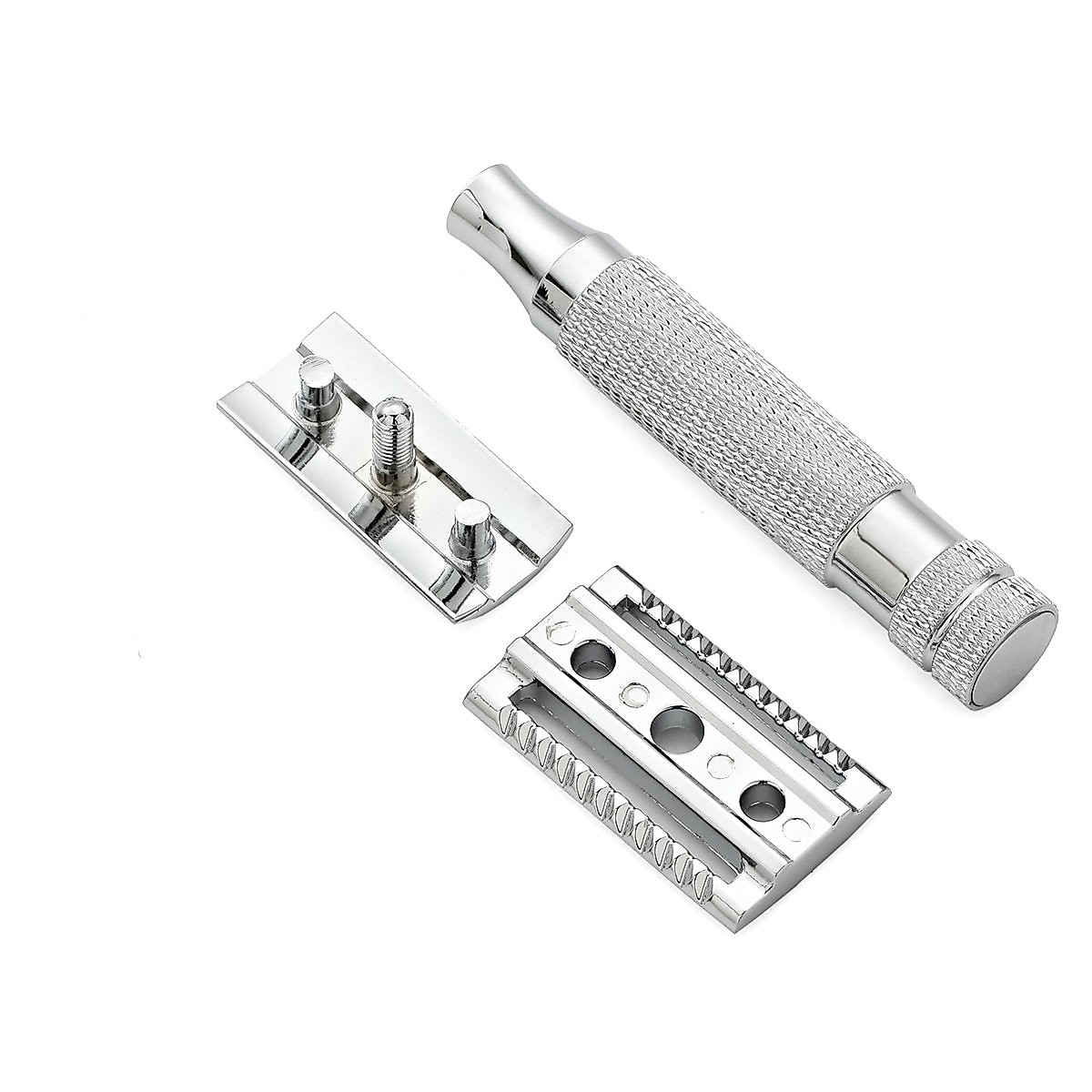 OnePlace Gifts Engraved Twin Edged Safety Razor Personalized Heavy Duty Shaving Razor For Men - 5 Blades Included