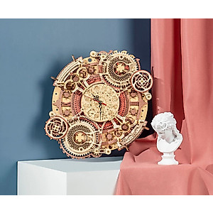 Hands Craft DIY 3D Model Craft Kit | Mechanical 3D Wooden Puzzle | Gear Adjustable Calendar | Quartz Movement | Time Art - Zodiac Wall Clock (LC601)