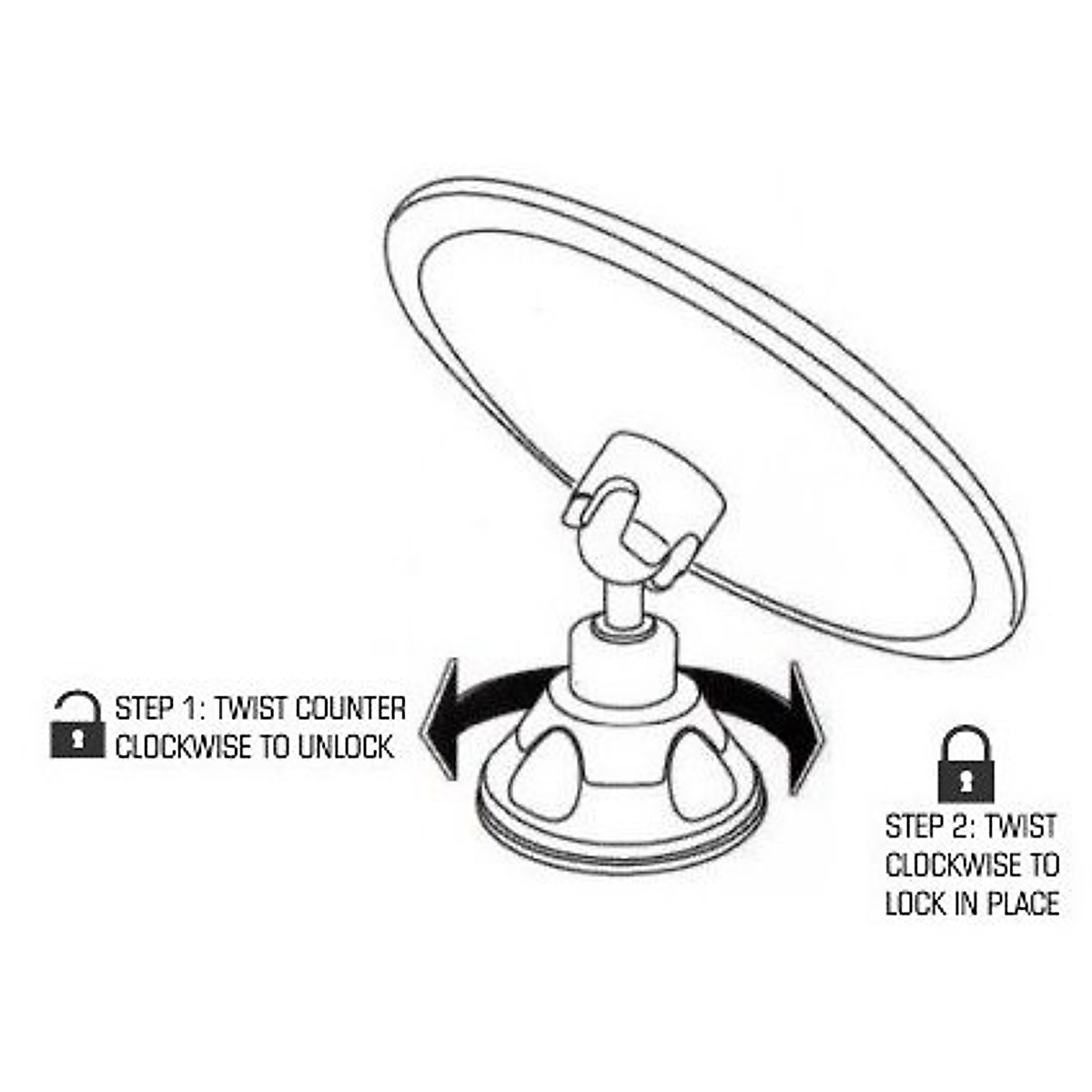 JiBen LED Lighted 10X Magnifying Makeup Mirror with Power Locking Suction Cup, Bright Diffused Light and 360 Degree Rotating Adjustable Arm, Portable Cordless Home and Travel Bathroom Vanity Mirror