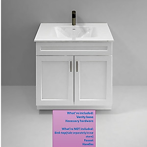La Royal White Shaker Sink Base Bathroom Vanity Ready-to-Assemble Cabinet 36" Width