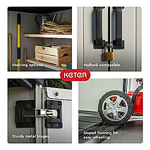 Keter Premier Tall Resin Outdoor Storage Shed for Patio Furniture, Pool Accessories, and Bikes