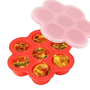 Egg Bites Tray with Lid | Silicone Egg Bites Tray | Egg Bites Molds Silicone | Instant Pot Accessories | Egg Bite Maker for Pressure Cooker, InstaPot, Air Fryer and Oven | Dishwasher safe