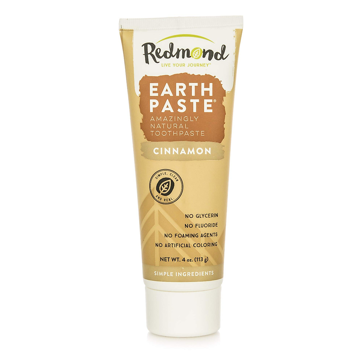 Redmond Earthpaste - Natural Non-Flouride Toothpaste, Cinnamon, 4 Ounce Tube (3 Pack)