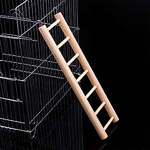 Hamster Toy Parrot Bird Mini Wood Ladder Wooden Squirrel Hamster Climbing Ladder Funny Small Pet Playing Toy (Seven Ladders)