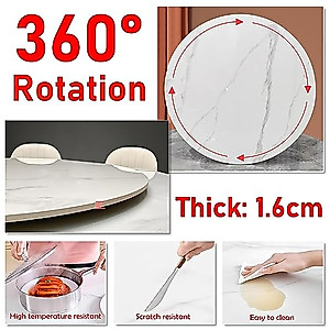 Lazy Susan Tabletop Wooden Turntable 20 24 28 32 36 39 Inch, 360 Degree Smooth Rotation Round Rotating Tray, Easy To Share Food Dining Table Rotating Plate