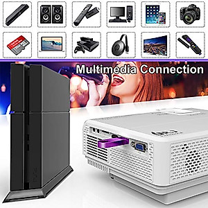 DRJ 6500Lumens Mini Projector, Full HD 1080P Supported Portable Projector for Outdoor Movies, Compatible with TV Stick, HDMI, VGA, USB, TF, AV, Sound Bar, Video Games [2021 Latest Upgrade], P68