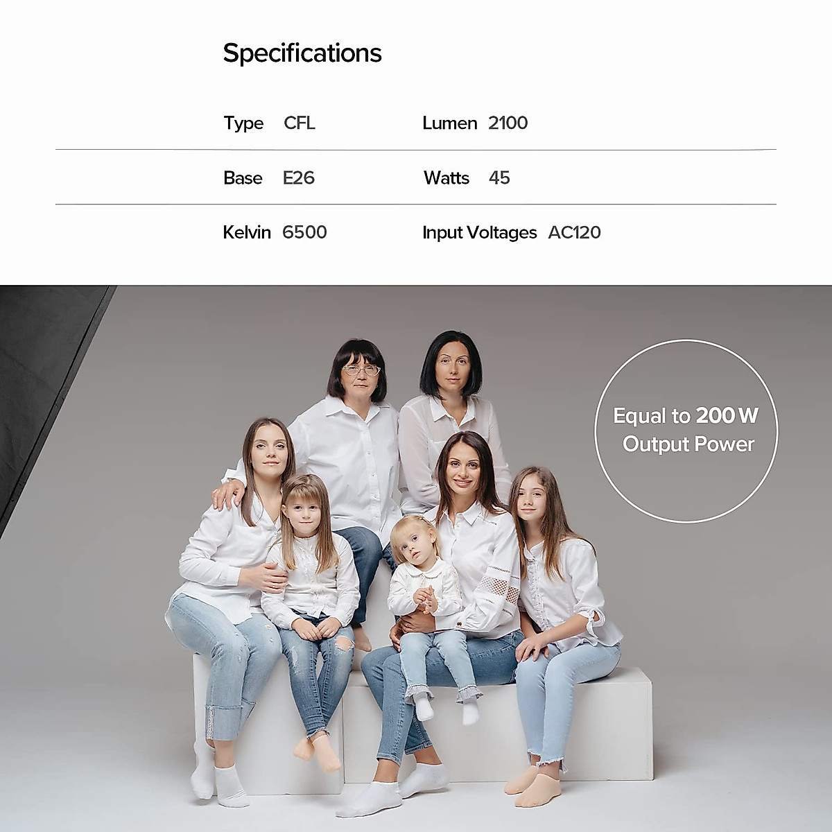 LimoStudio [6-Pack] 45W Full Spectrum Spiral Photo Light Bulb, Energy Saving 6500K Pure White Daylight Balanced CFL Light for Photography and Video, AGG2707