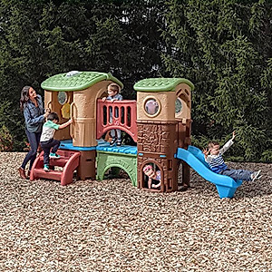 Step2 Clubhouse Climber Playset – Toddler Play Gym with Elevated Clubhouse, Two Slides, Bridge, and Crawl-Through Tunnel