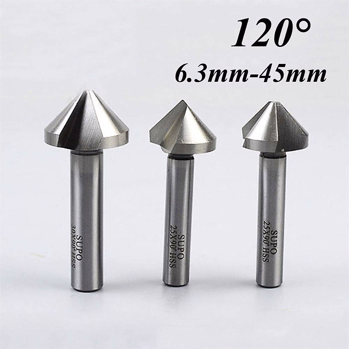 XMEIFEI PARTS Drill bit Set 6.3-45mm HSS 3 Flute 120 Degree Chamfer Countersink Drill Bits(6.3/8.3/10.4/12.4/14/16.5/20.5/25/30/35/40/45mm) Long Drill bits (Size : 12.4mm)