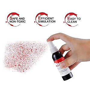 Go Ho Fake Blood,(1 oz)Fake Blood Spray,Halloween Fake Blood Washable,Eye Blood Drops,Blood Splatter for Clothes,Halloween Zombie Monster Vampire Blood Costume Cosplay Makeup,1PC