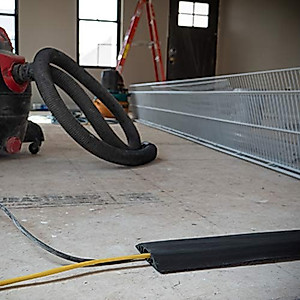 Line Boss 3-Channel Wire Hider, Cord Protector and Cable Organizer for Industrial Cable Management, 4.5 in. X 5 ft., Black, 6500-5C