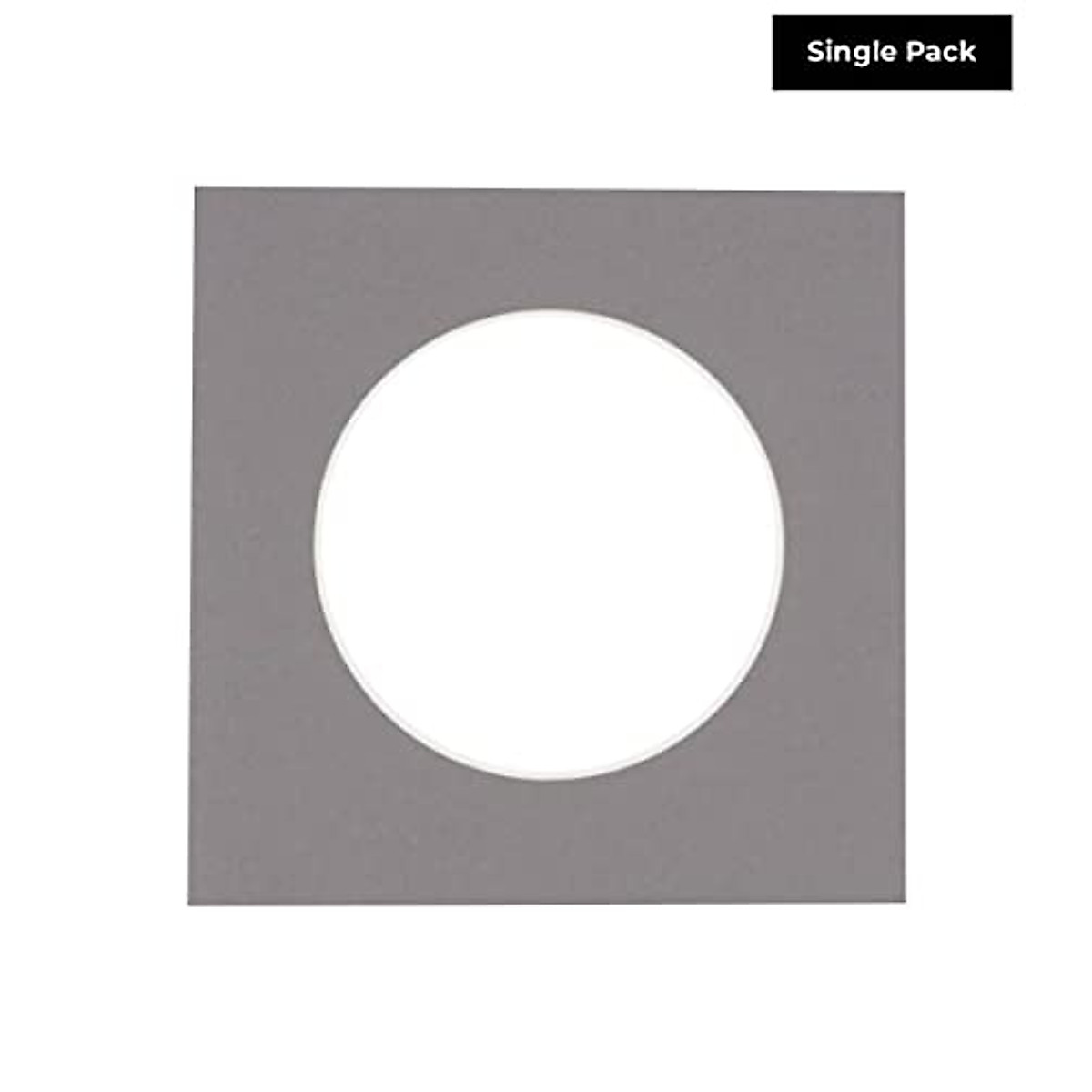 15x15 Mat Bevel Cut for 11x11 Photos - Precut Charcoal Circle Shaped Photo Mat Board Opening - Acid Free Matte to Protect Your Pictures - Bevel Cut for Family Photos, Pack of 1 Matboard Show Kit With
